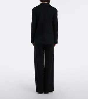 Max Mara Wool And Cotton-blend Jersey Wide-leg Pants