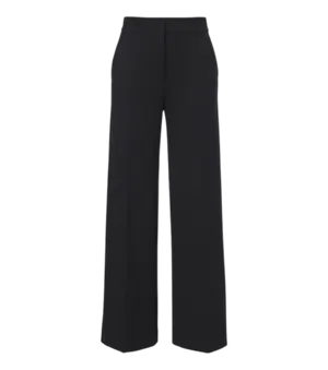 Max Mara Wool And Cotton-blend Jersey Wide-leg Pants - Black
