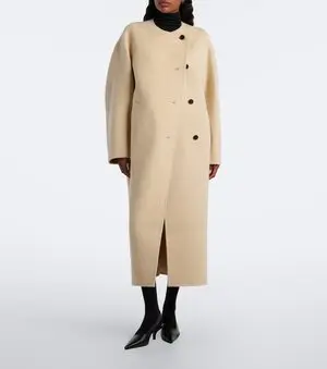 RÓHE Fringed Caped Alpaca And Wool Coat - Beige