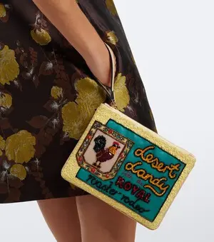 ALEMAIS Alémais Ace Rooster Embellished Pouch