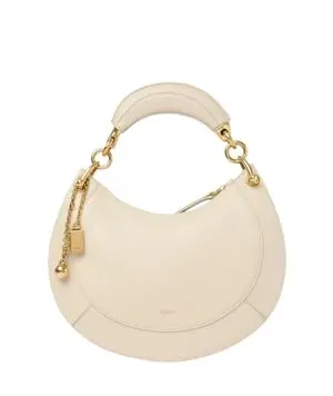 Chloé Small Zipped Hobo In Soft Leather - Milk