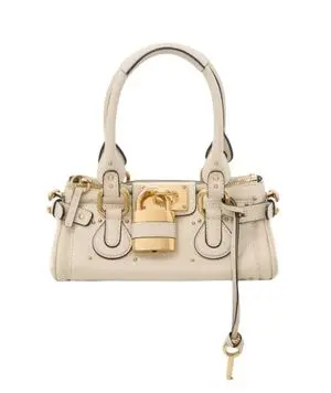 Chloé Chloé Small Paddington Bag In Grained Leather Cloudy Cream
