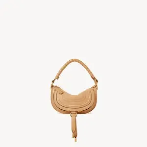 Chloé Mini Marcie Shoulder Bag In Soft Leather - Bleached Brown