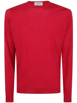 John Smedley Sweater Crewneck Long Sleeves "lundy - Red
