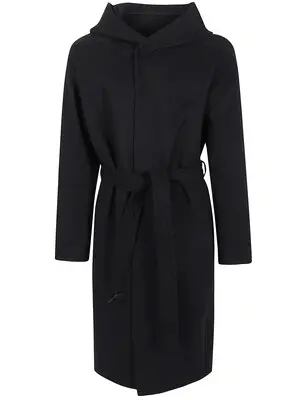 Rick Owens Coat Hooded "tower - Black