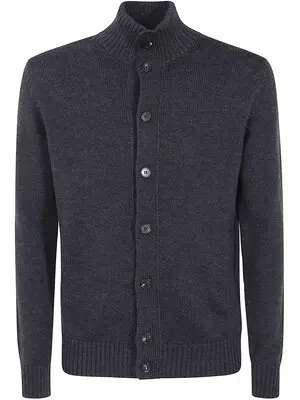 ZANONE Sweater Turtleneck Cardigan - Gray