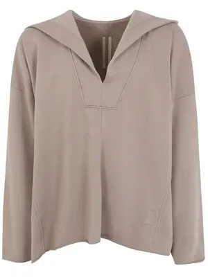 Rick Owens Sweatshirt Hooded "ls Kaftan Hip - Gray