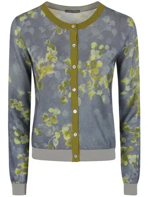 IN BED WITH YOU Sweater Floral Print "korean Collar With Contrasting T - Multi