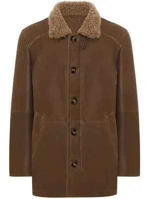 BIGARDINI Leather Jacket With Fur Collar