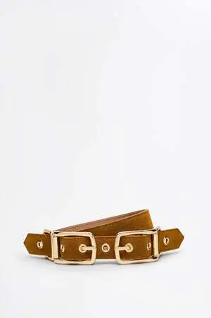 Scanlan Theodore Scanlan Theodore Twin Saddle Buckle Belt Citrine