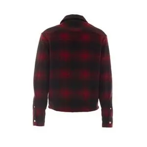 Moncler Checked Jersey Zip Jacket - Red