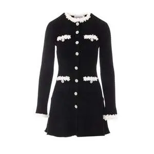 SELF-PORTRAIT Chenille Knit Mini Dress - Black