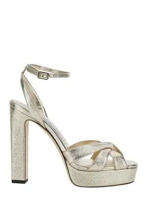 JIMMY CHOO Kove' Metallic Colored High Heel Sandals In Fabric For - Multicolor