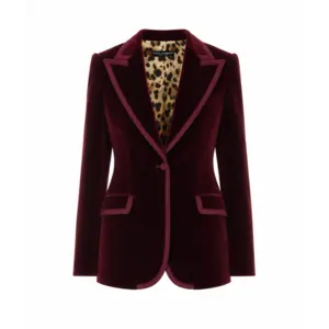 Dolce & Gabbana Single Breasted Velvet Jacket - Red