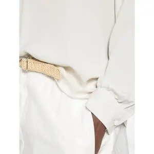 Giorgio Armani Silk High Neck Blouse - Cream