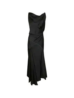 Victoria Beckham V-neck Midi Dress - Black