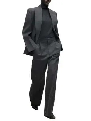 Victoria Beckham Roberta Jacket In Dark Grey Mélange