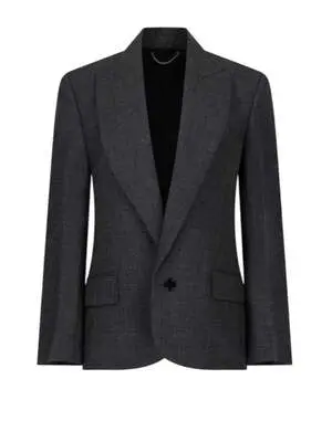 Victoria Beckham Roberta Jacket In Dark Grey Mélange - Gray