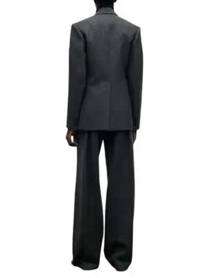 Victoria Beckham Roberta Jacket In Dark Grey Mélange - Gray