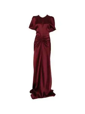 Victoria Beckham Ruched Maxi Dress - Red