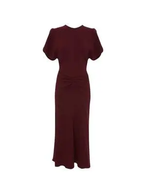 Victoria Beckham Bela Ruched Midi Dress