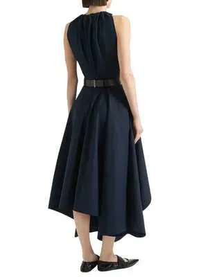 Givenchy Asymmetric Poplin Maxi Dress With Bow