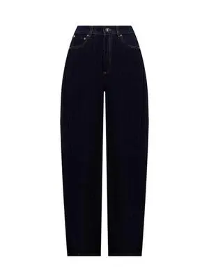 Givenchy Logo Patch Straight Leg Jeans - Blue