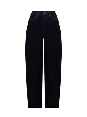 Givenchy Logo Patch Straight Leg Jeans - Blue