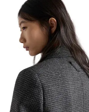 Prada Double-breasted Gingham-checked Mouliné Wool Coat