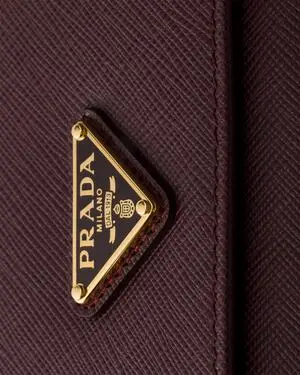 Prada Saffiano Leather Wallet With Shoulder Strap