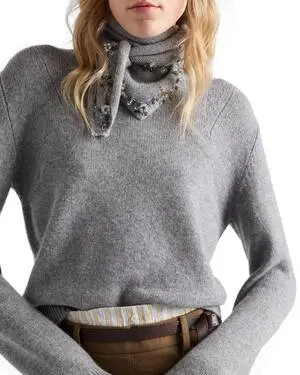 Prada Cashmere Crew-neck Sweater With Scarf