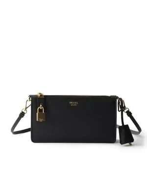 Prada Saffiano Leather Smartphone Pouch - Black