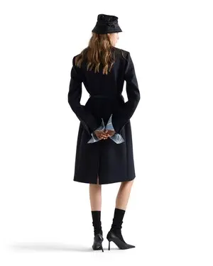 Prada Single-breasted Embroidered Double Wool Coat