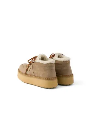 Prada Shearling-lined Suede Booties