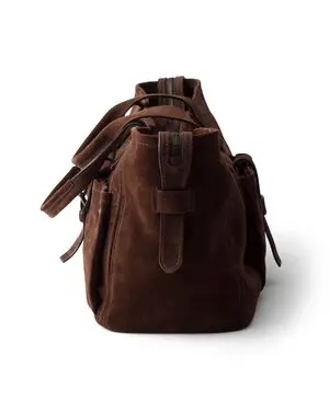 Prada Route Large Suede Tote Bag