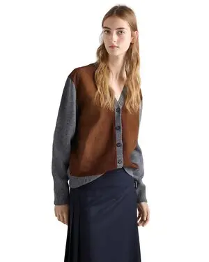 Prada Wool And Suede Cardigan