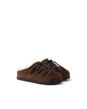 Prada Suede Mules - Brown