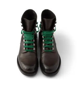 Prada Leather Laced Booties
