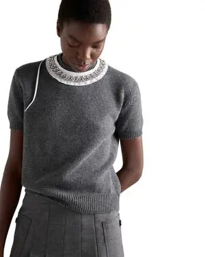 Prada Short-sleeved Wool And Cashmere Sweater