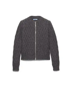 Prada Wool And Alpaca Cardigan - Grey