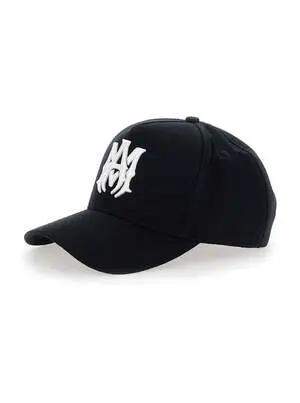Amiri Baseball Hat Black With Cotton Logo - Multicolor