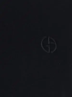 Giorgio Armani Crew Neck T-shirt With Logo Embroidery On The Front In Stretch Viscose For - Black