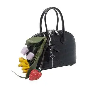 SELF-PORTRAIT Crocodile Print Toast Mini Handbag