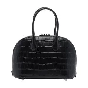 SELF-PORTRAIT Crocodile Effect Mini Handbag - Silver