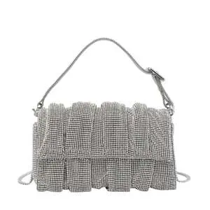 Benedetta Bruzziches Embellished Crystal Mesh Handbag - Silver
