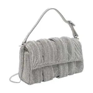 Benedetta Bruzziches Embellished Crystal Mesh Handbag - Silver