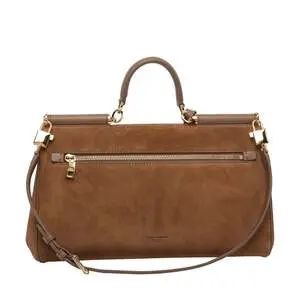 Dolce & Gabbana My Sicily Suede Handbag - Cream