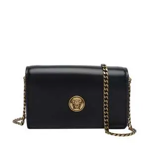 Versace Mini Embleme Lamb Leather Crossbody Bag - Gold
