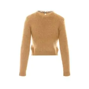 SELF-PORTRAIT Trim Knit Sweater - Brown