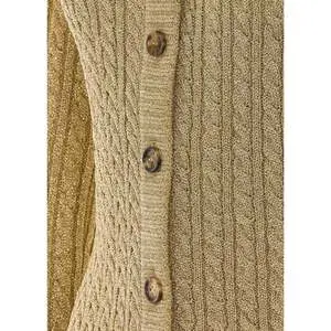 Saint Laurent Cable-knit In Lurex And Shearling Cardigan